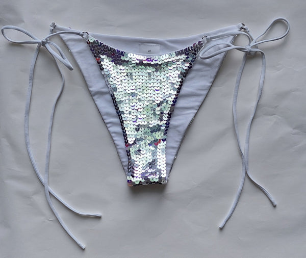 ELEKTRA BOTTOMS - WHITE MESH MIRROR BALL – SEAQUEEN